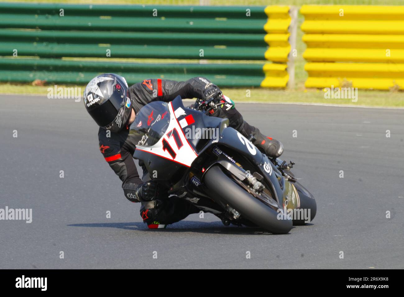 Croft Circuit, 10 June 2023. Damien Fricker riding a Aprilia 1100 in a ...