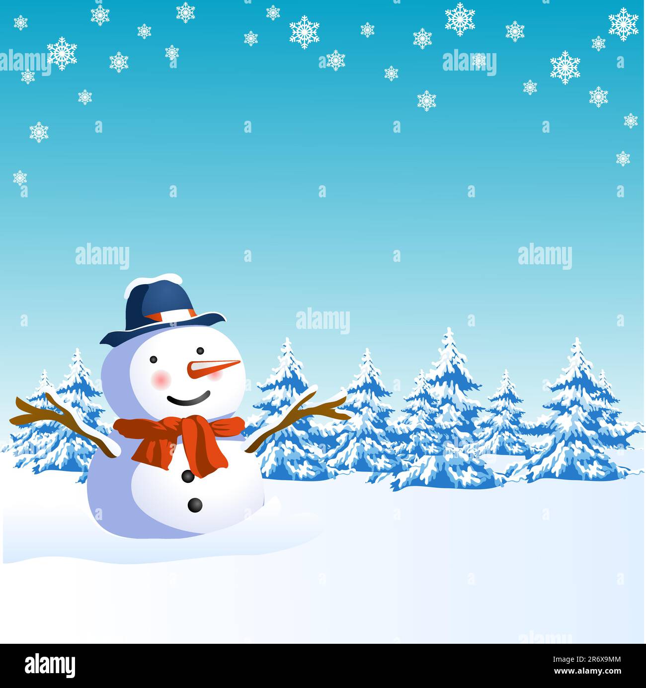 christmas design with snowman vector illustration Stock Vector Image ...