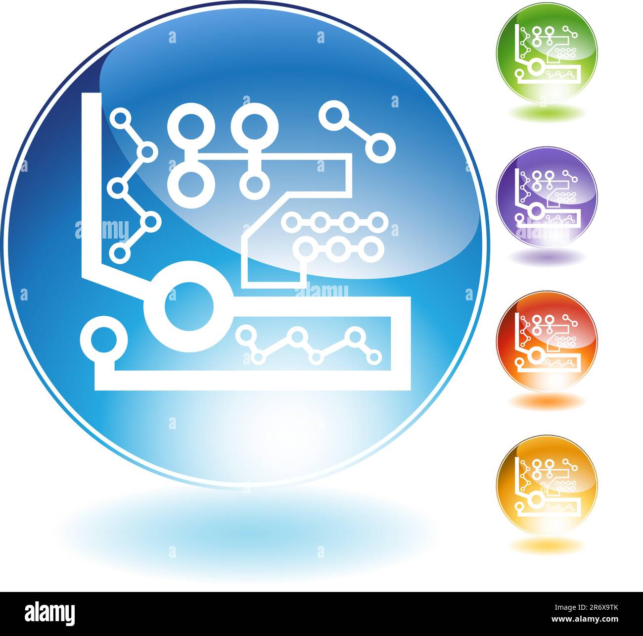 Microprocessor crystal icon isolated on a white background Stock Vector ...