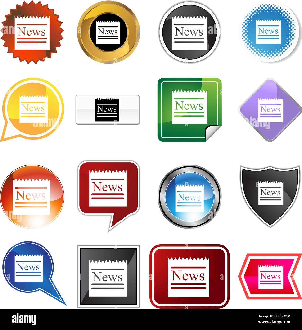 News label set isolated on a white background Stock Vector Image & Art ...