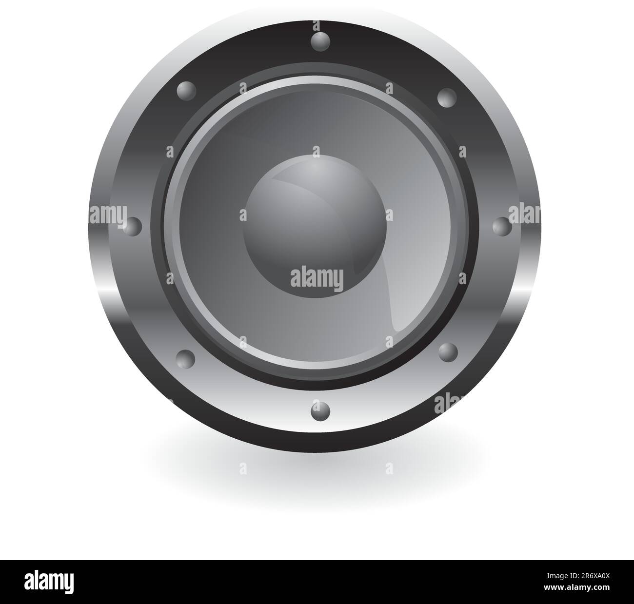 Metal Audio speaker silver color on white Vector Stock Vector Image ...