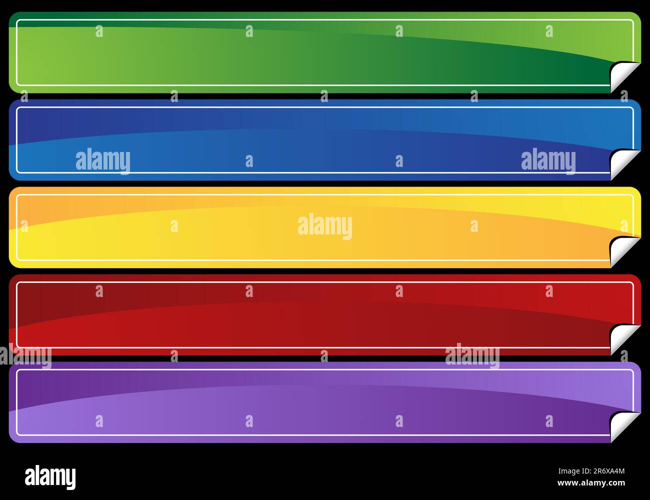 Set of 5 multi-colored banner sets with peeled edge Stock Vector Image ...