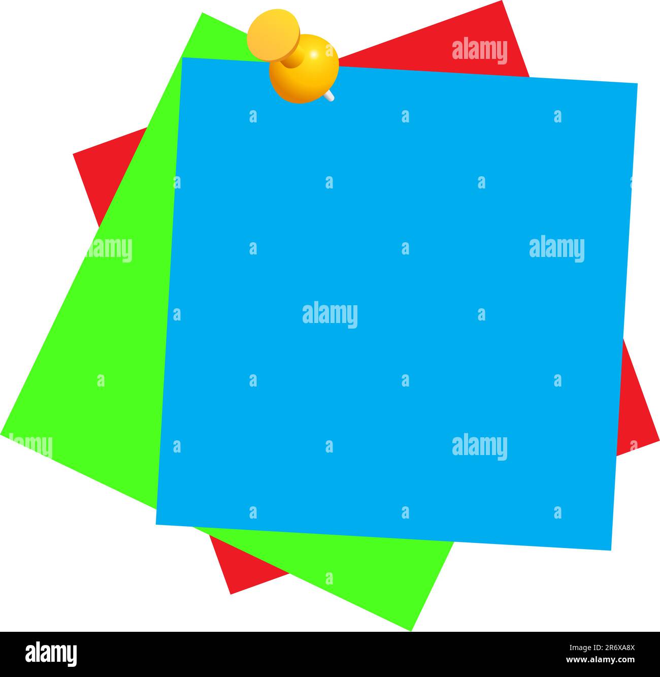 Sheets of paper connected by a green paper clip on a white background ...