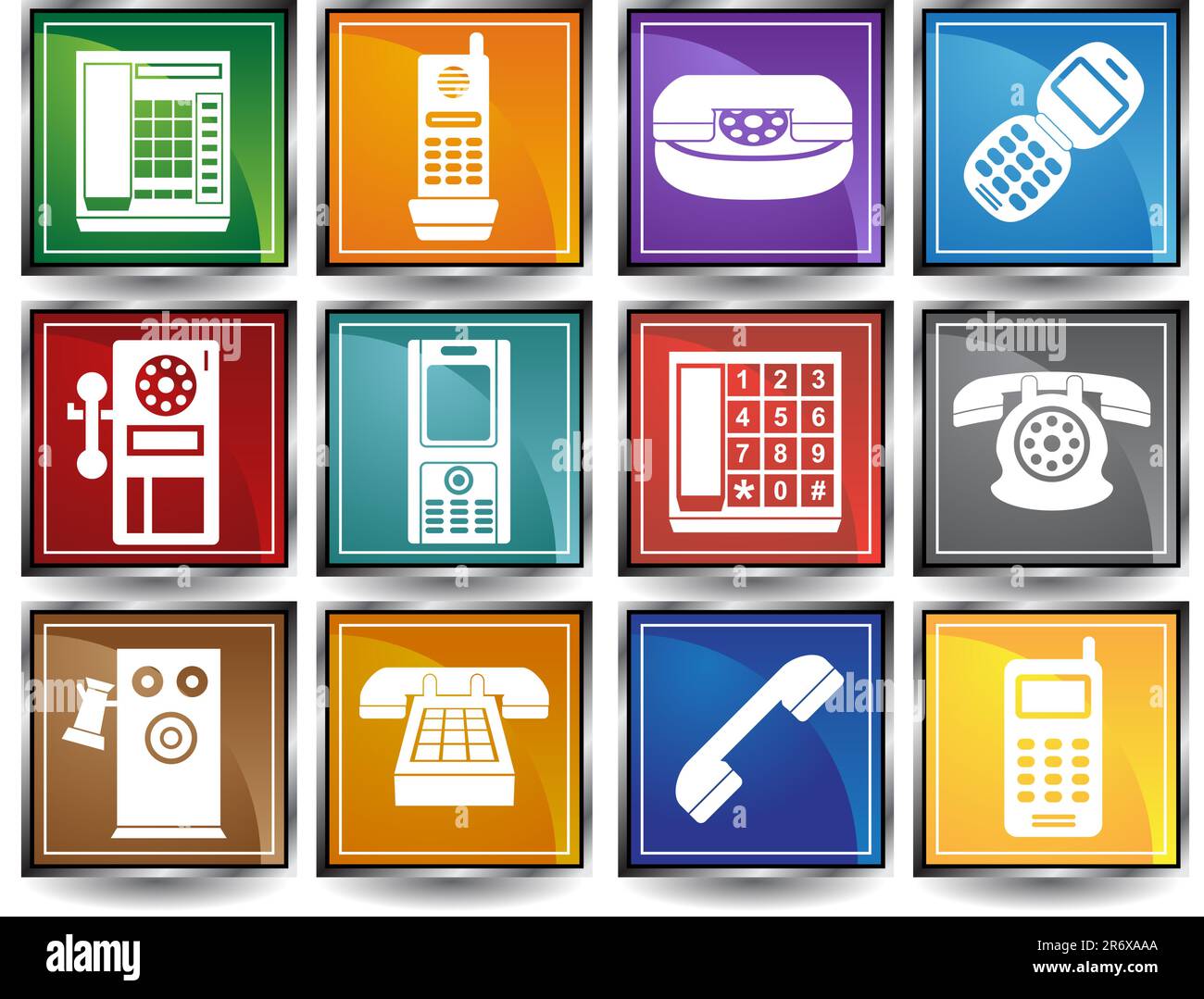 Set of 12 styles of phone buttons Stock Vector Image & Art - Alamy