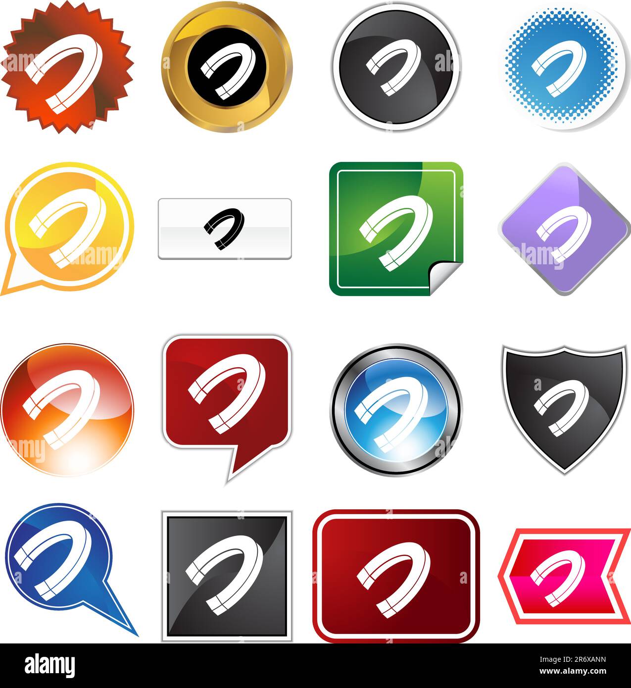 Magnet icon set isolated on a white background Stock Vector Image & Art ...