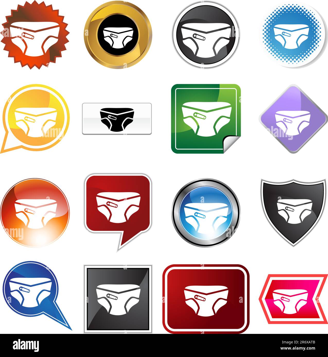 Diaper icon set isolated on a white background Stock Vector Image & Art ...