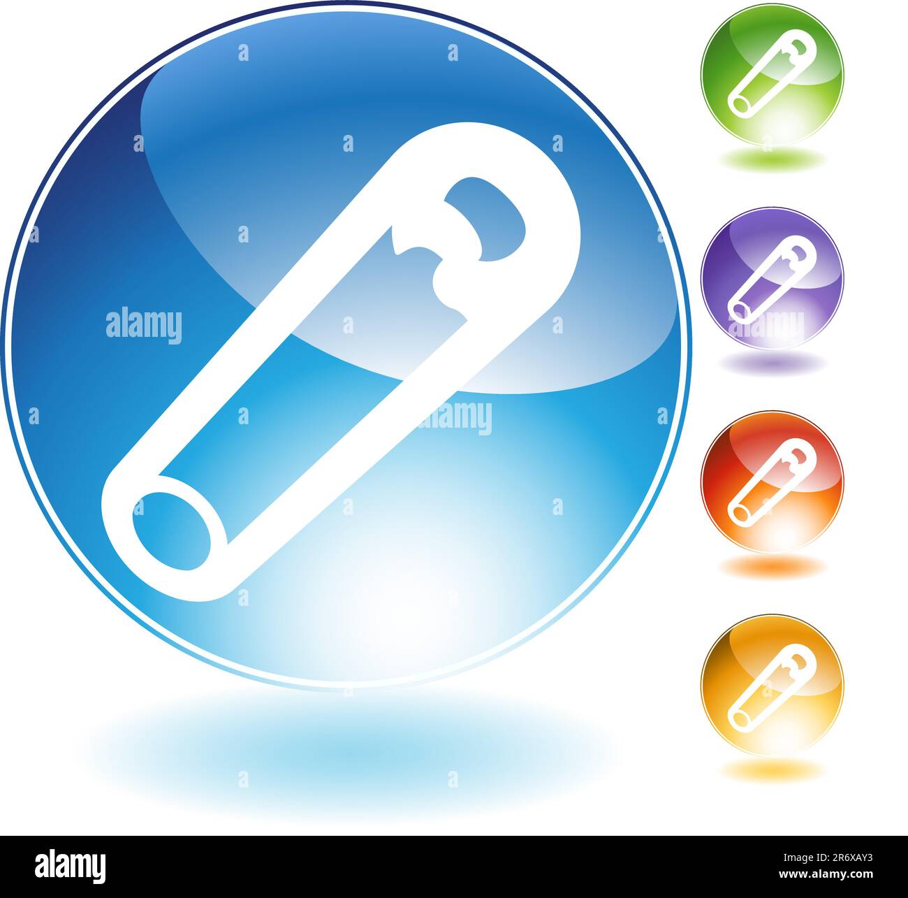 Safety pin crystal icon isolated on a white background Stock Vector ...