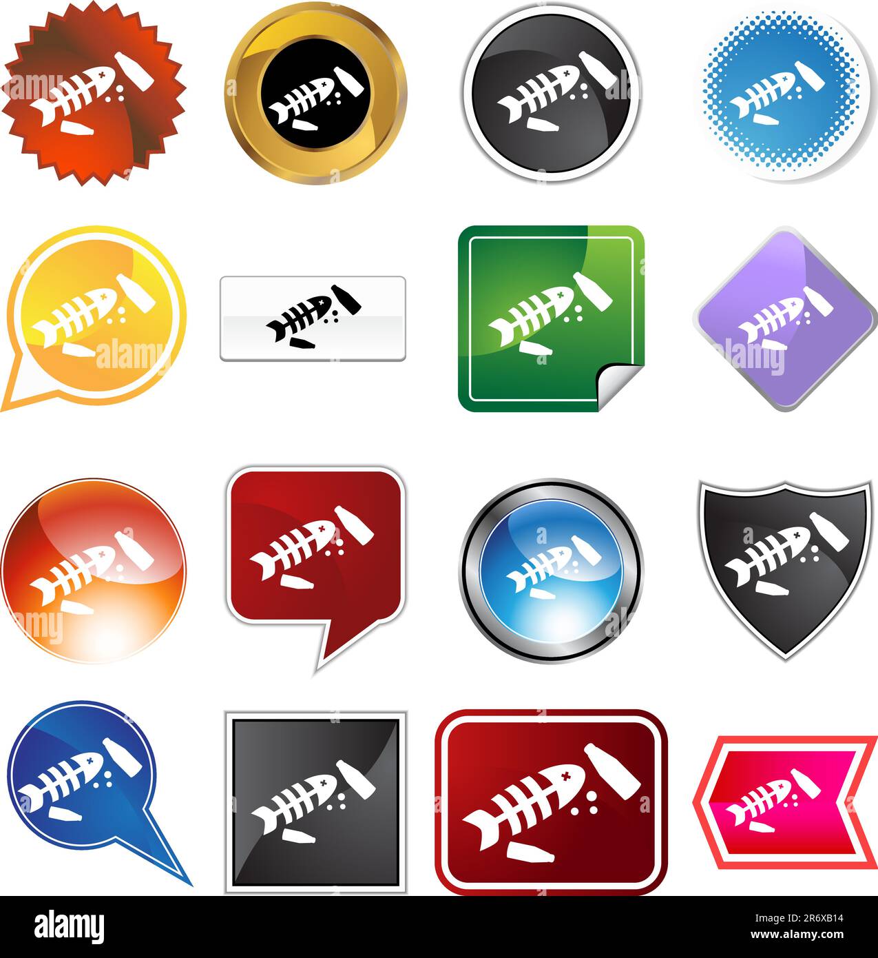 Polluted water icon set isolated on a white background Stock Vector ...