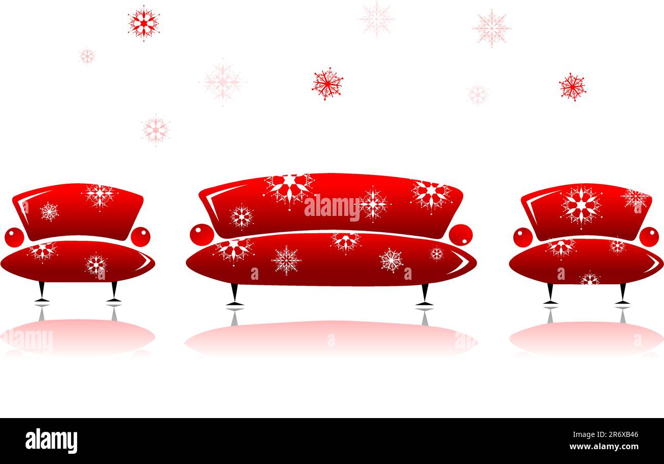 Sofa and armchair, christmas design Stock Vector Image & Art - Alamy