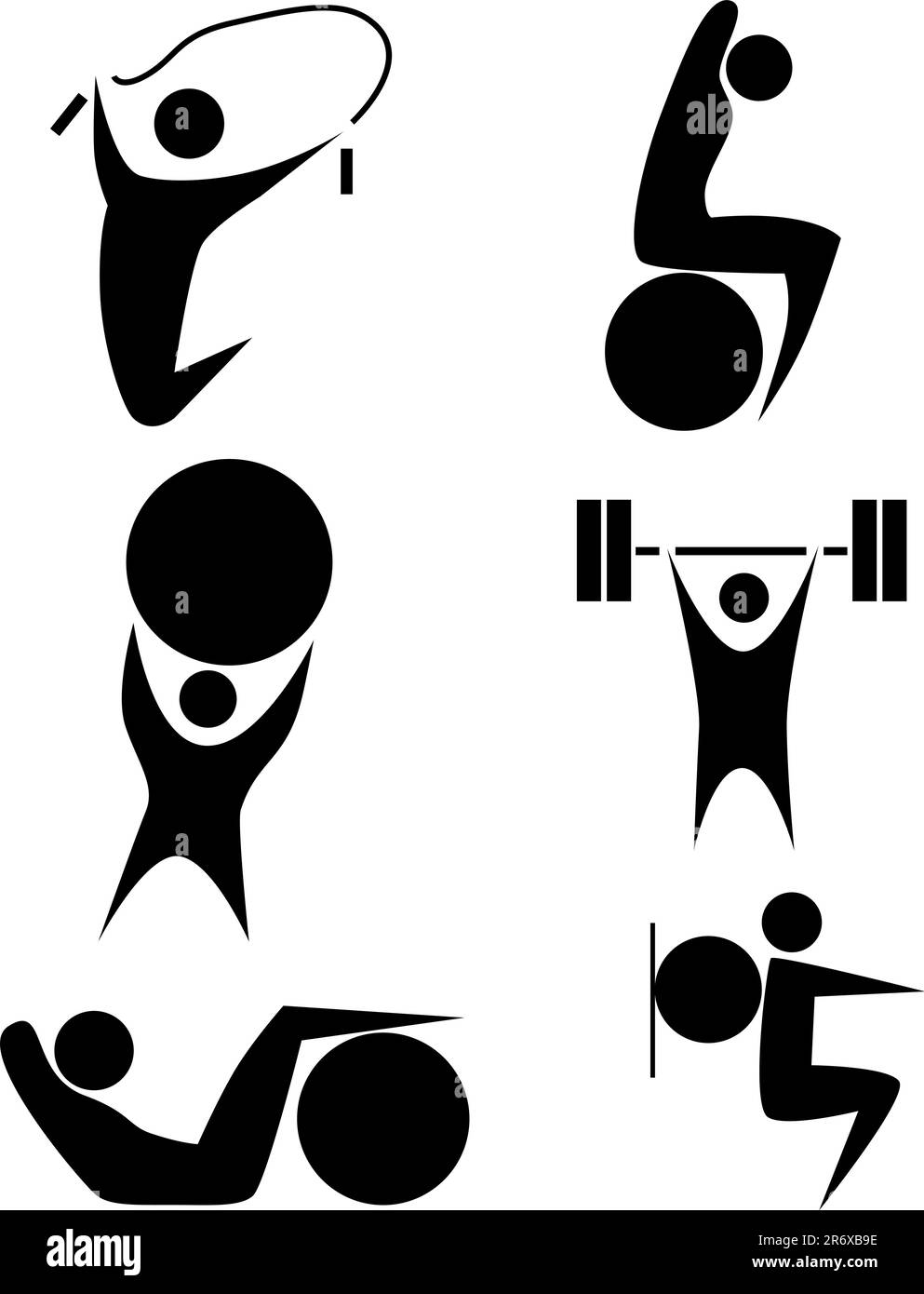 Rope ball exercise set isolated on a white background Stock Vector ...