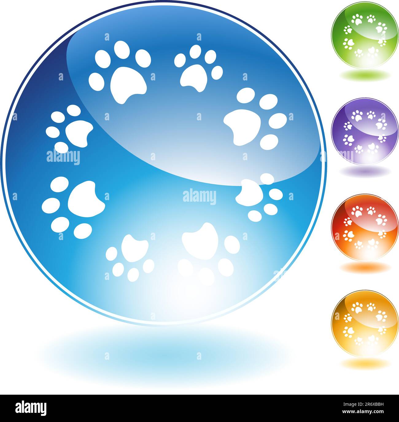 Paw print crystal isolated on a white background Stock Vector Image ...