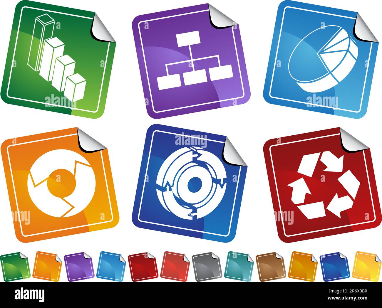 Set of business process diagram sticker buttons Stock Vector Image ...