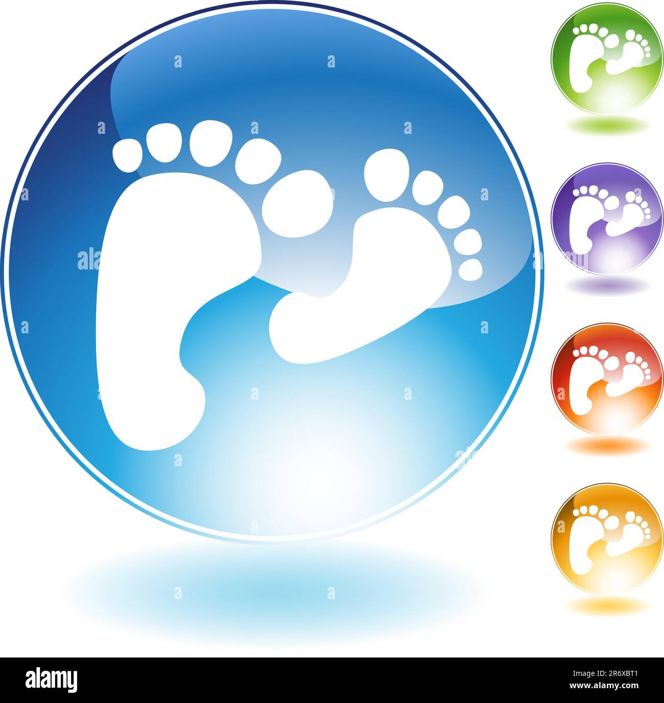 Footprint walking isolated on a white background Stock Vector Image ...
