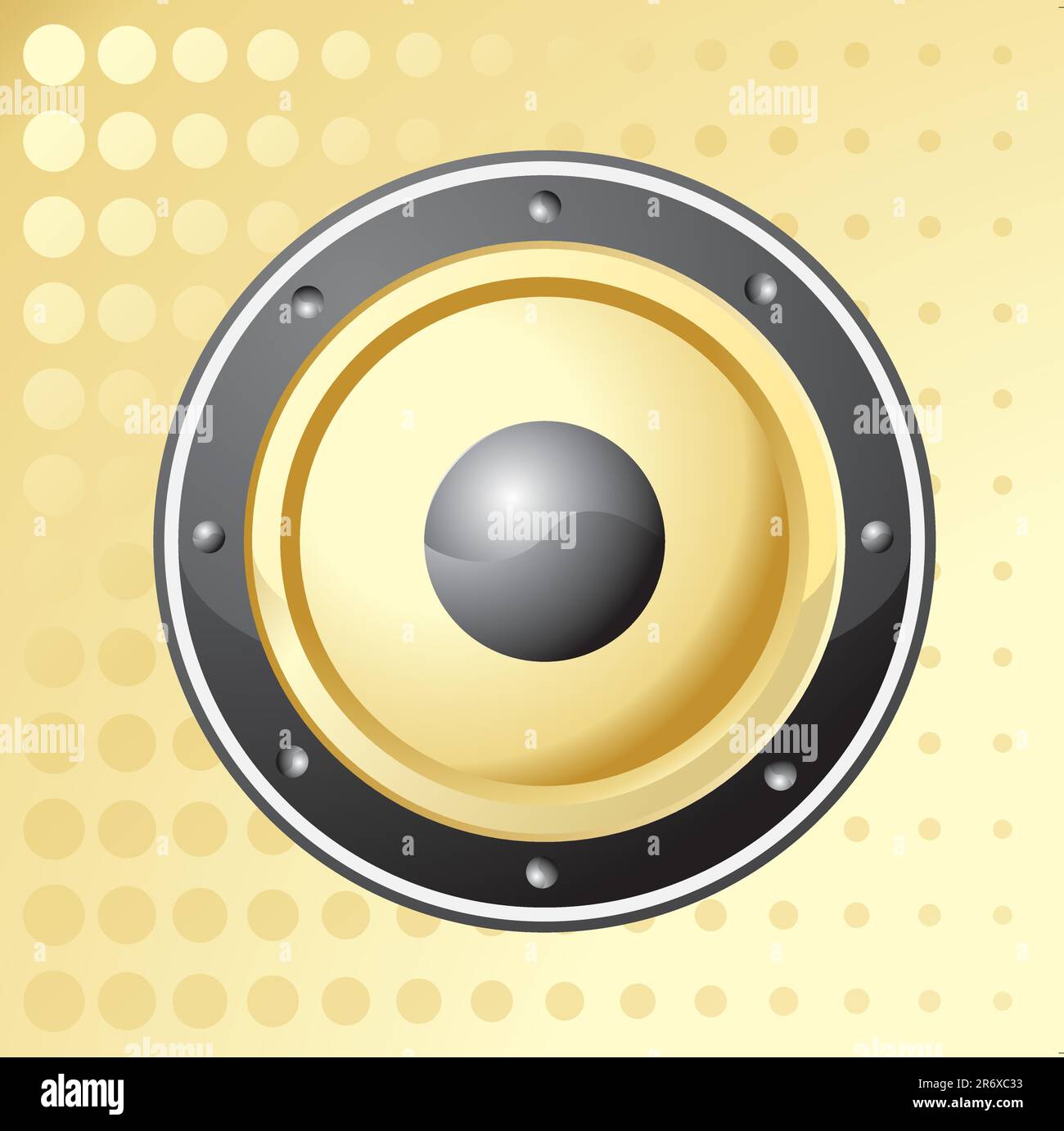 Vector illustration of golden speaker with dots Stock Vector Image ...