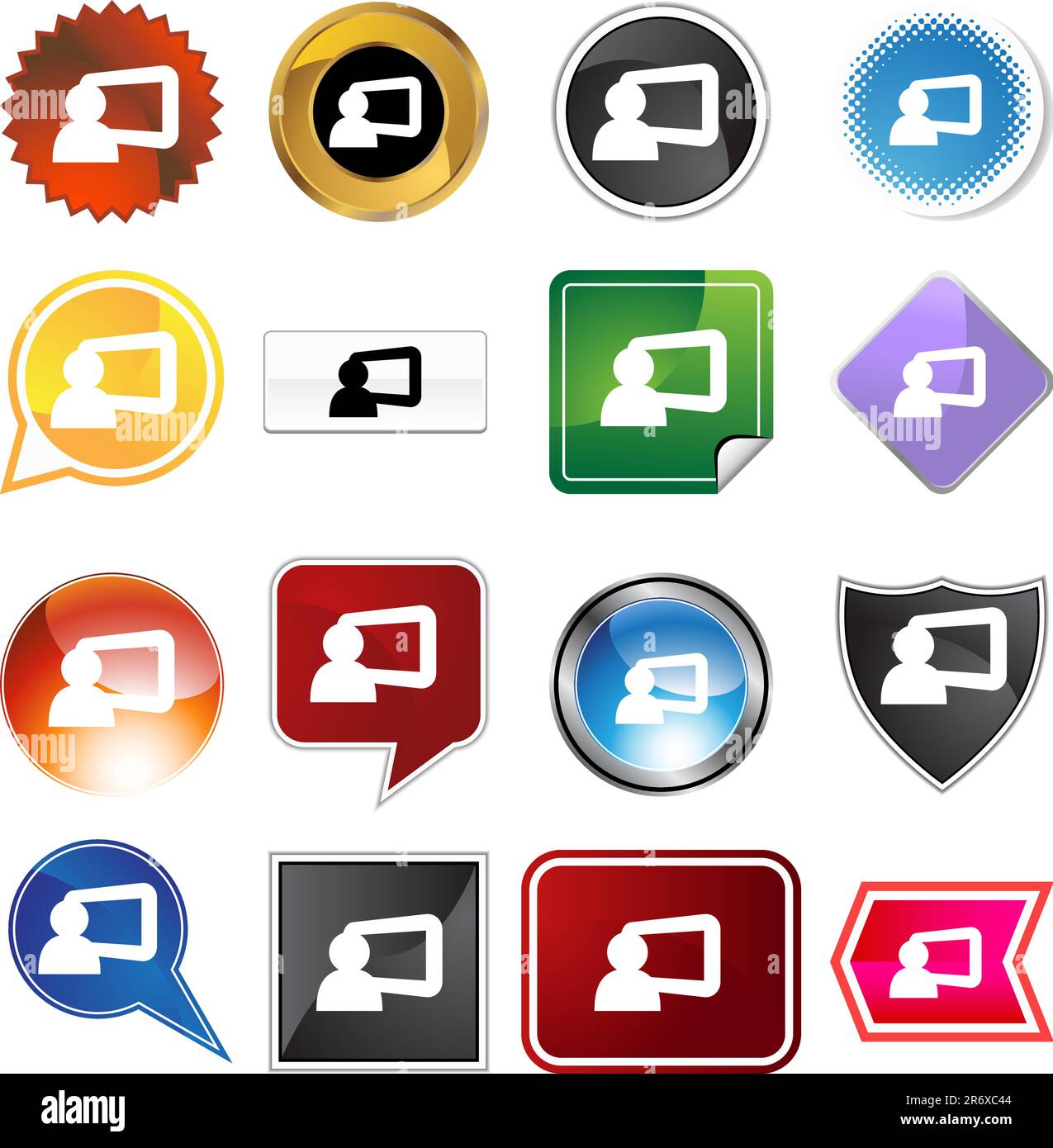 Presentation icon set isolated on a white background Stock Vector Image ...