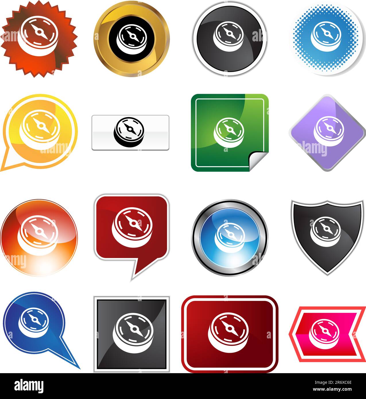 Compass variety set isolated on a white background Stock Vector Image ...