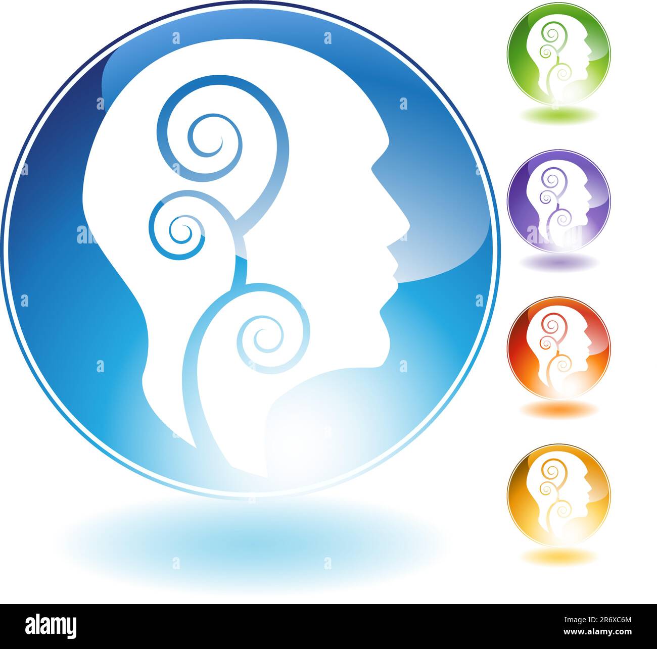 White psychology icon isolated on Stock Vector Images - Alamy