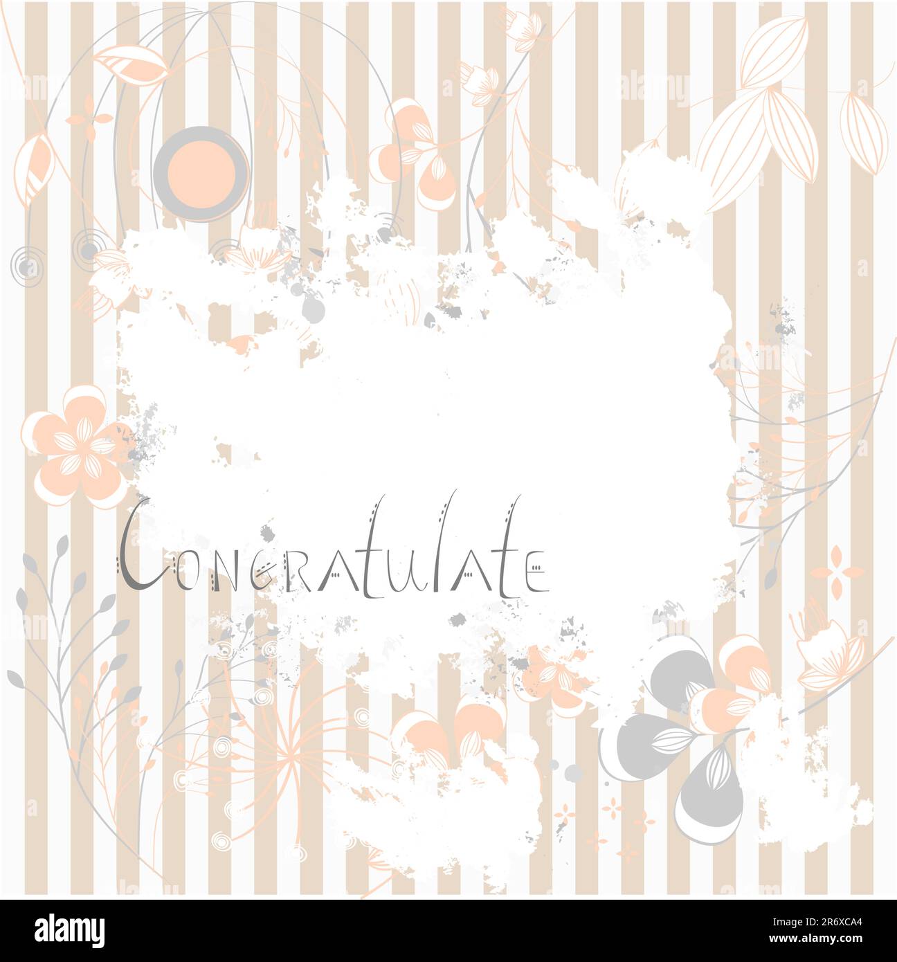 Inscription Congratulate on grunge floral background Stock Vector Image ...