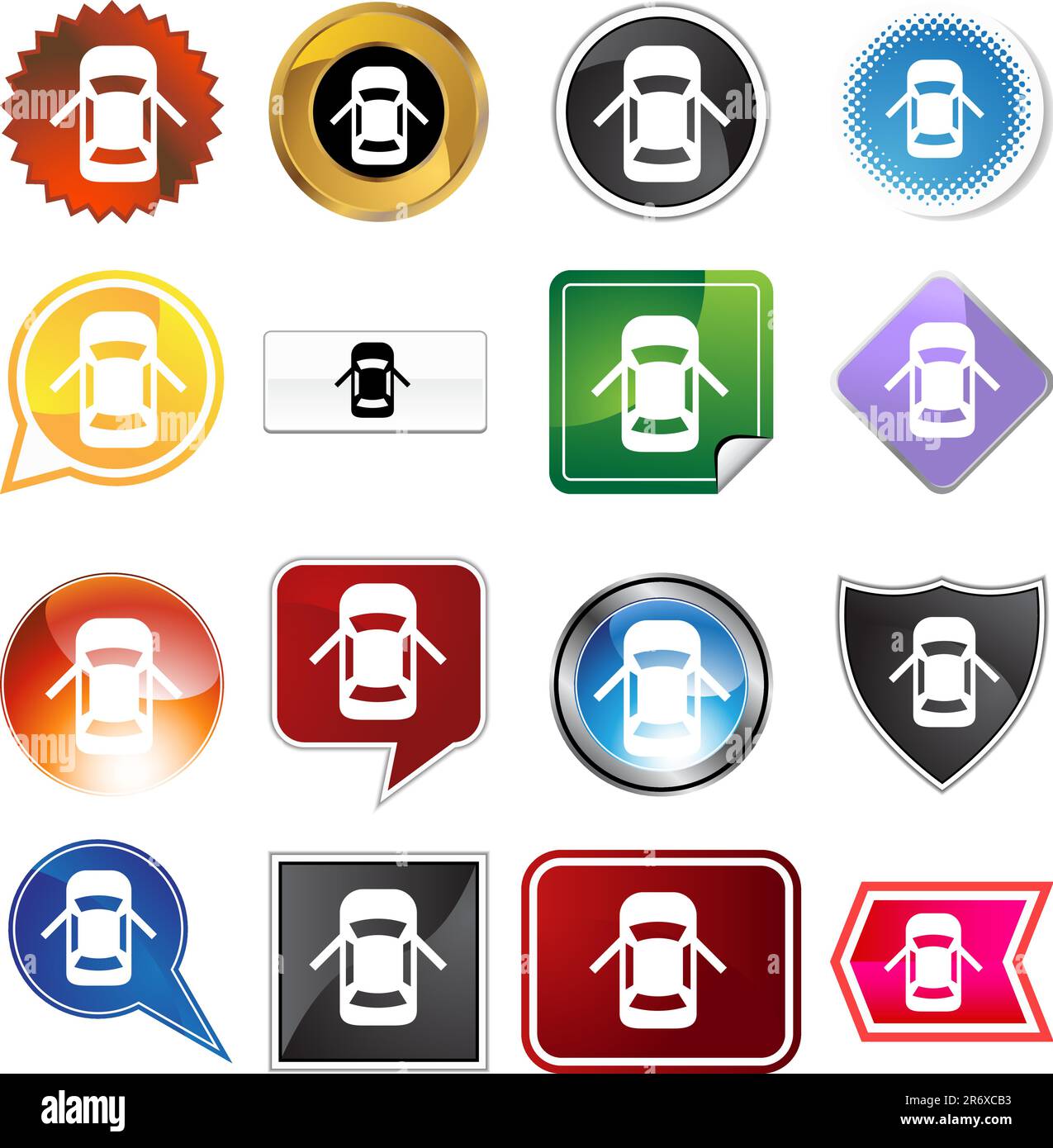 Open car door alert icon set isolated on a white background Stock ...