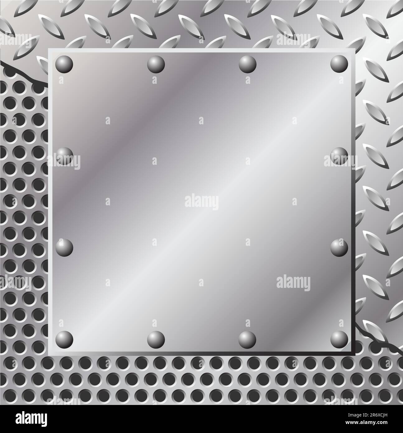 A Metal Background with Tread Plate and Rivets Stock Vector Image & Art ...