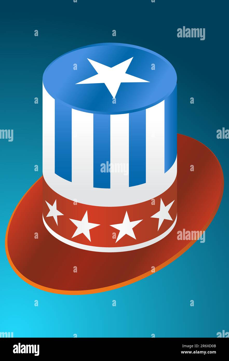 American flag top hat Stock Vector Images - Alamy