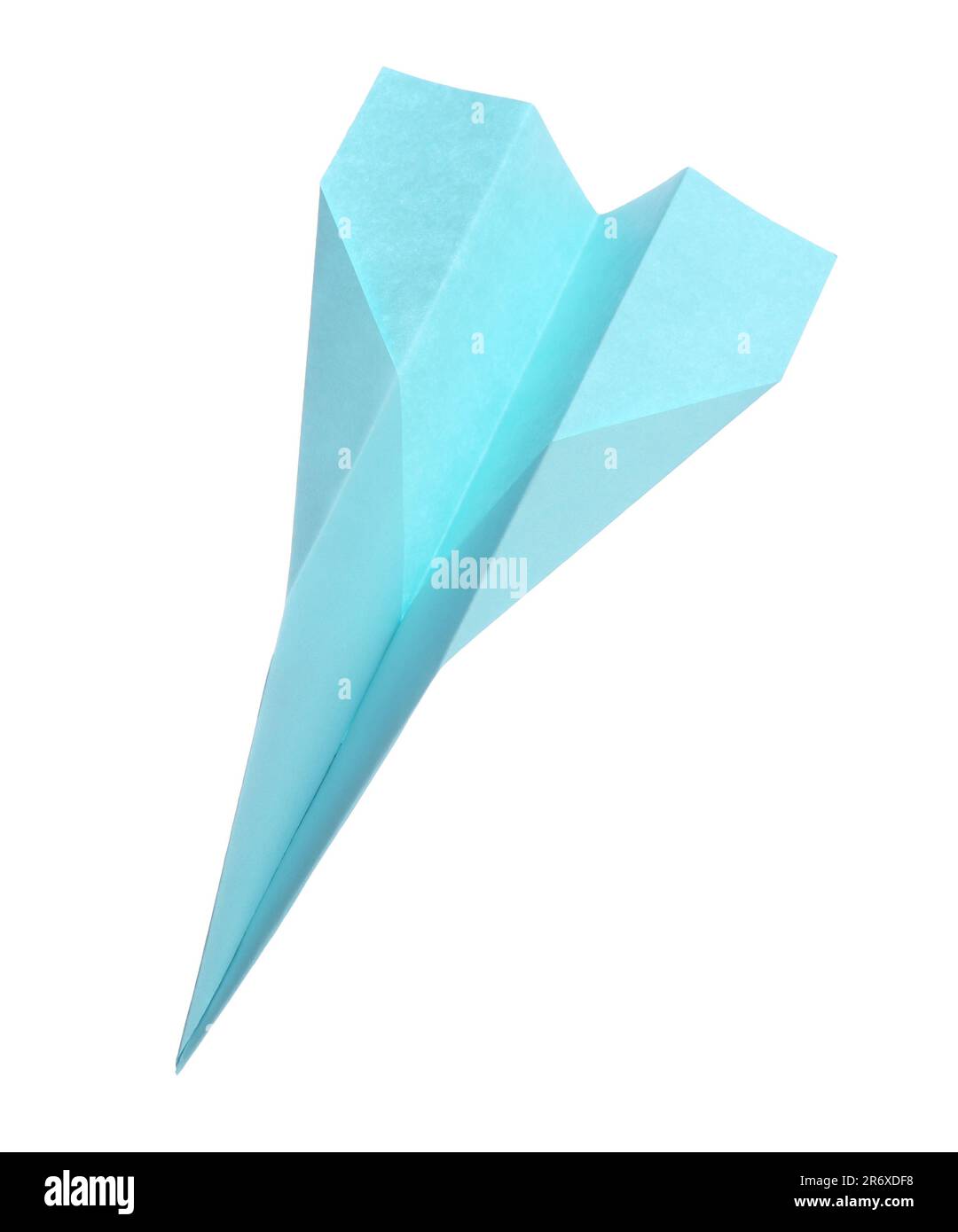 Handmade light blue paper plane isolated on white Stock Photo - Alamy