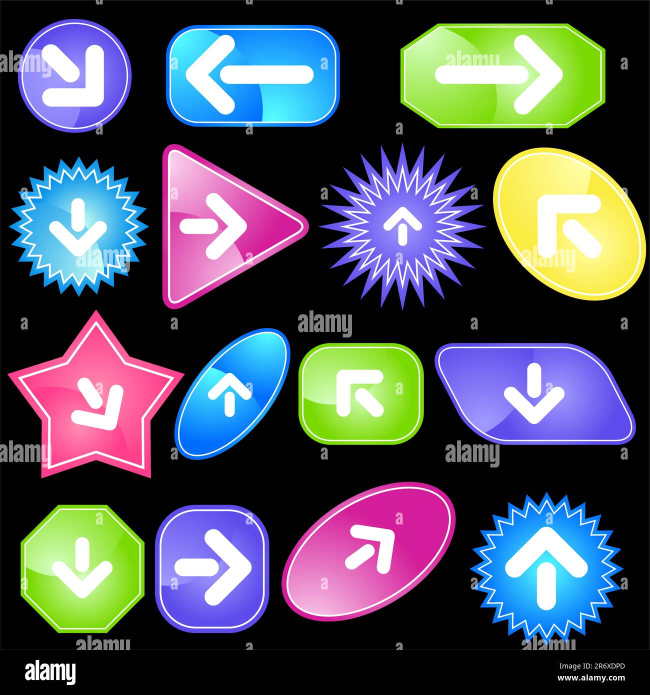 Set of multiple navigation labels and icons Stock Vector Image & Art ...