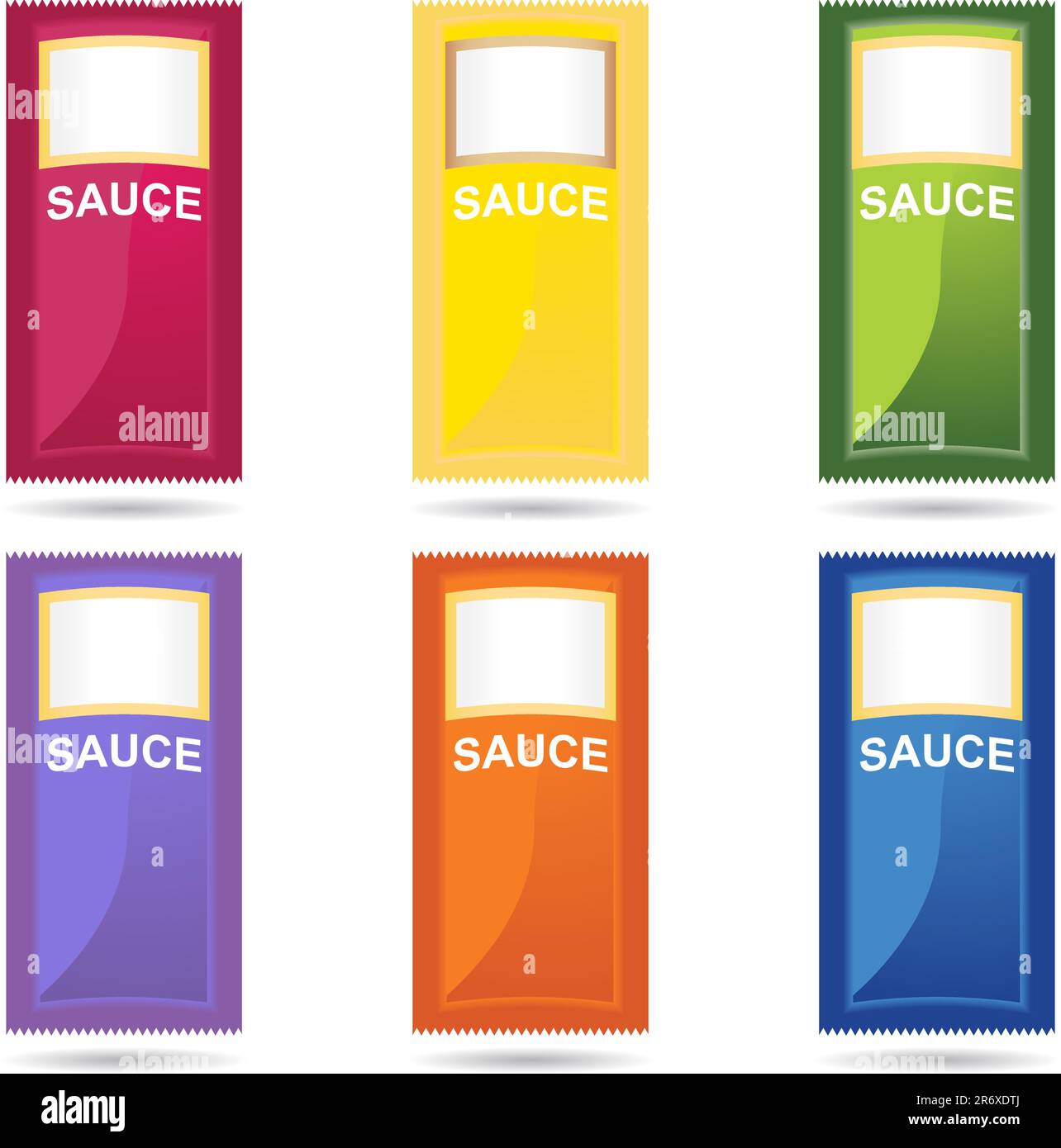 Set of colorful condiment packaging Stock Vector Image & Art - Alamy