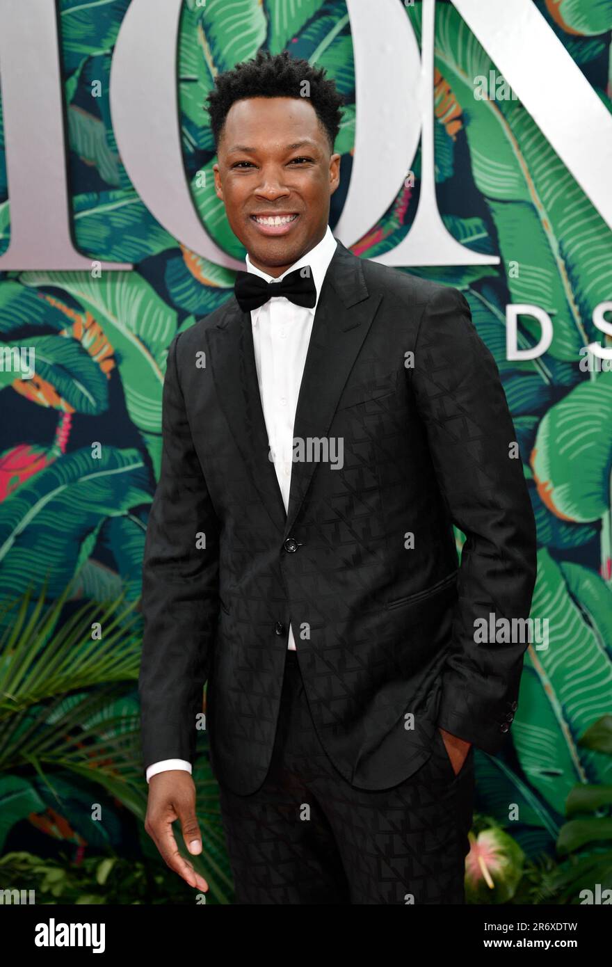 Corey Hawkins arrives at the 76th annual Tony Awards on Sunday, June 11 ...