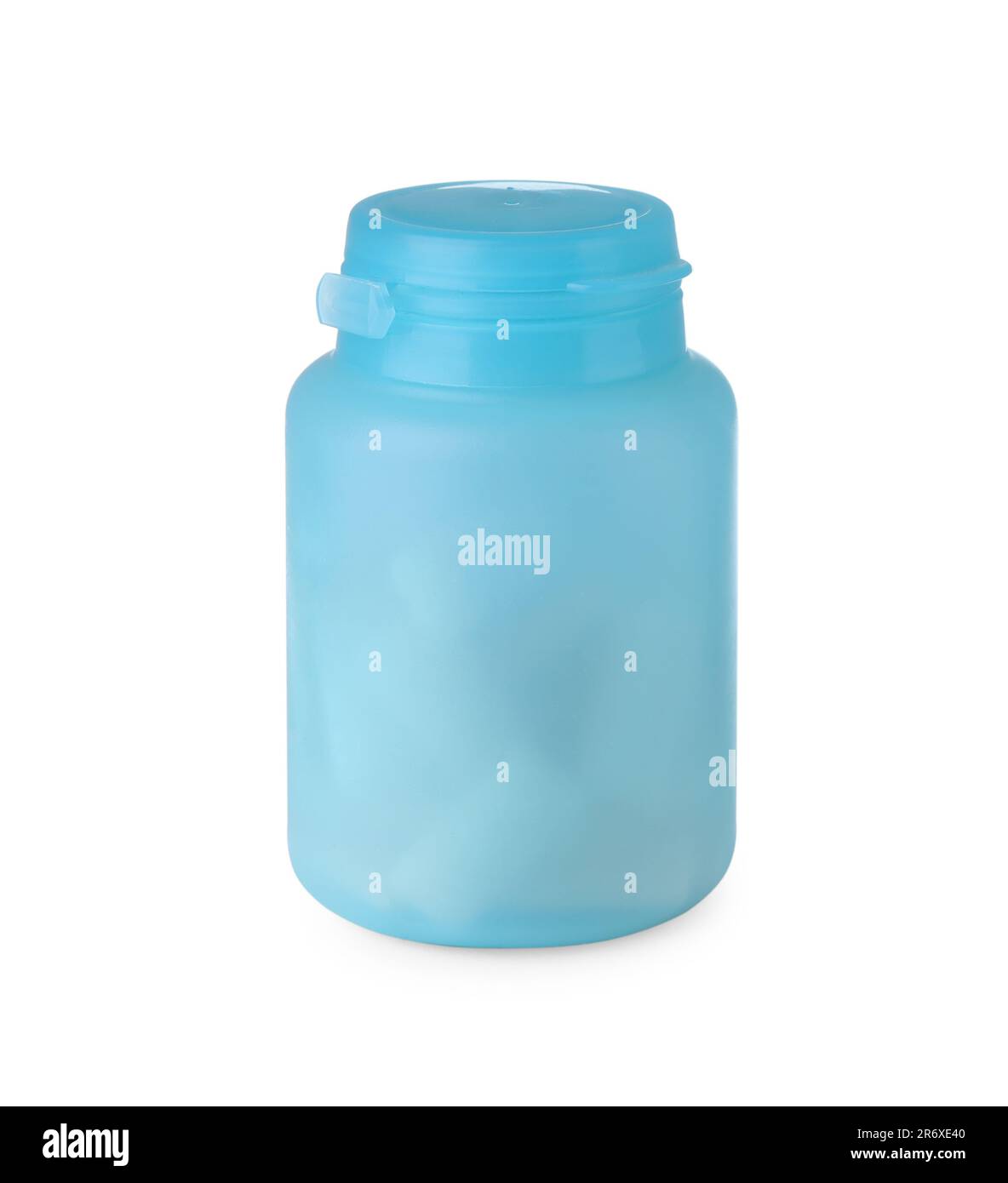 Light blue jar with chewing gums isolated on white Stock Photo - Alamy