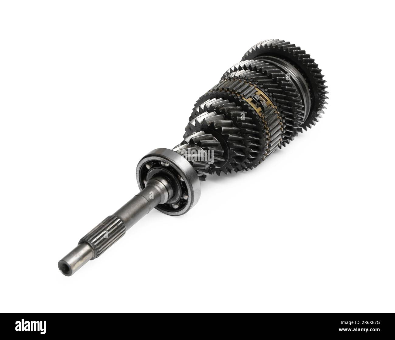 New gearbox secondary shaft on white background Stock Photo - Alamy