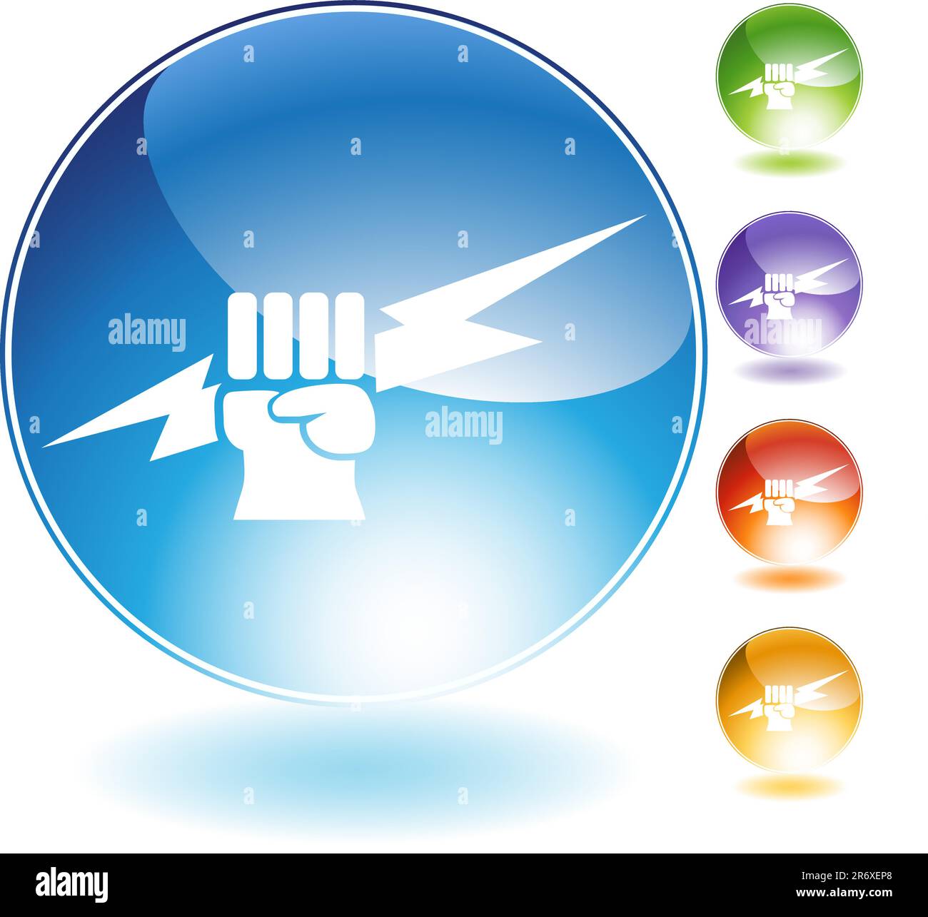 Lightning fist crystal icon isolated on a white background Stock Vector ...