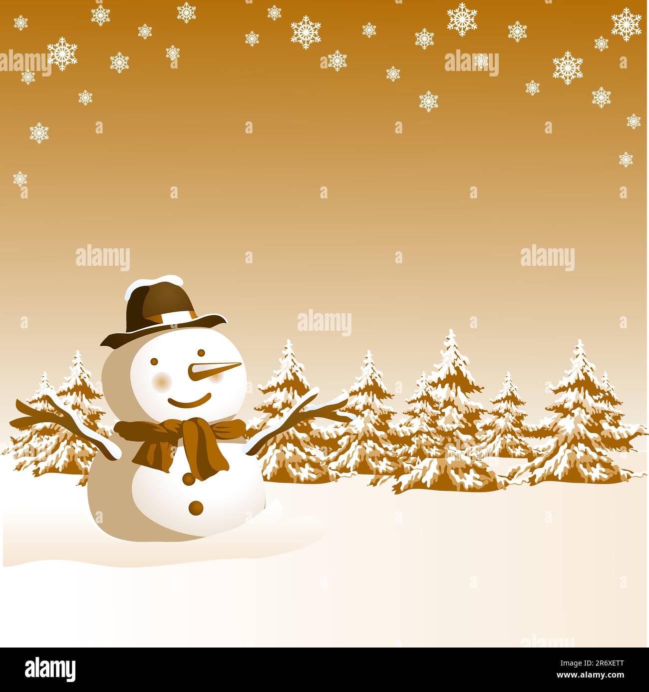 Vector Christmas design with snowman Stock Vector Image & Art - Alamy