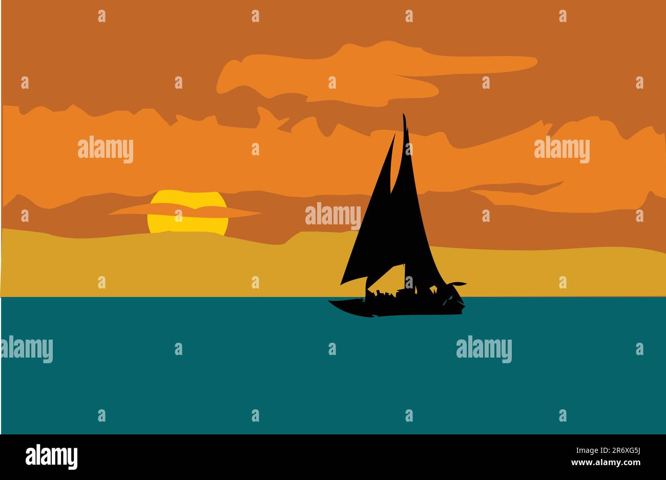 The vessel at sunrise Stock Vector Images - Alamy