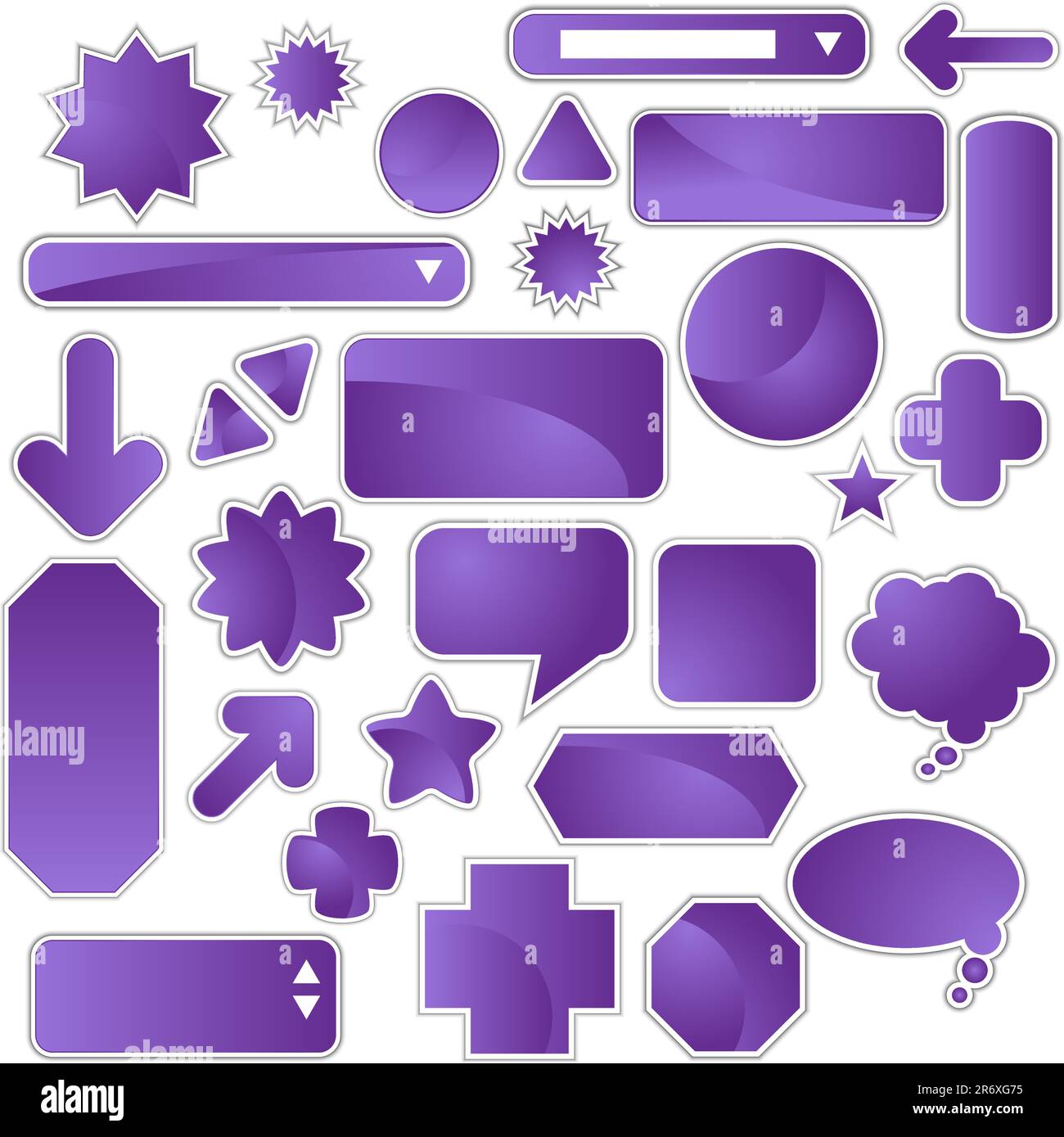 Set of multiple web labels and icons - purple Stock Vector Image & Art ...
