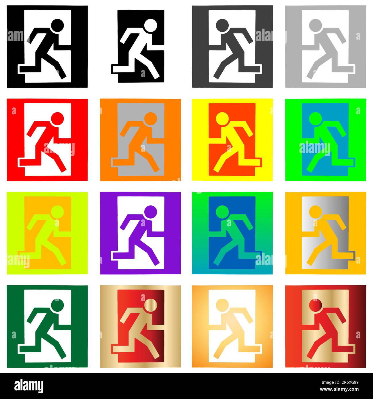 Green exit sign figure Stock Vector Images - Alamy