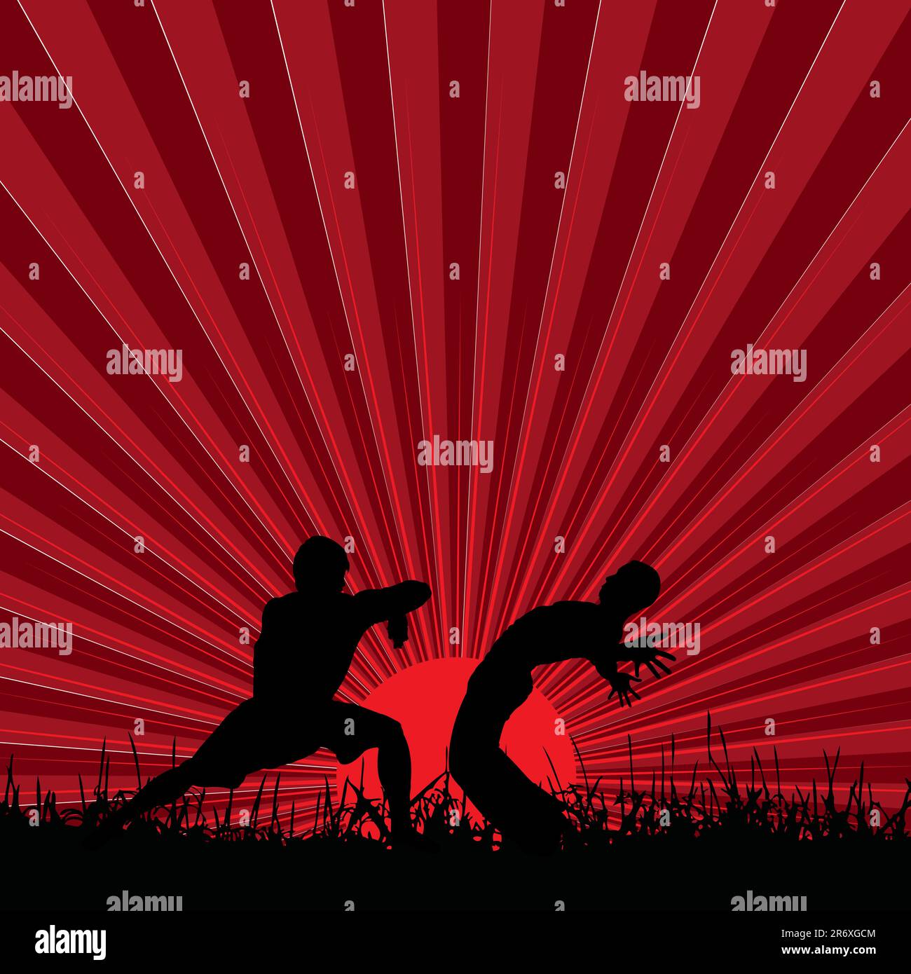 kung fu at sunset, vector illustration Stock Vector Image & Art - Alamy