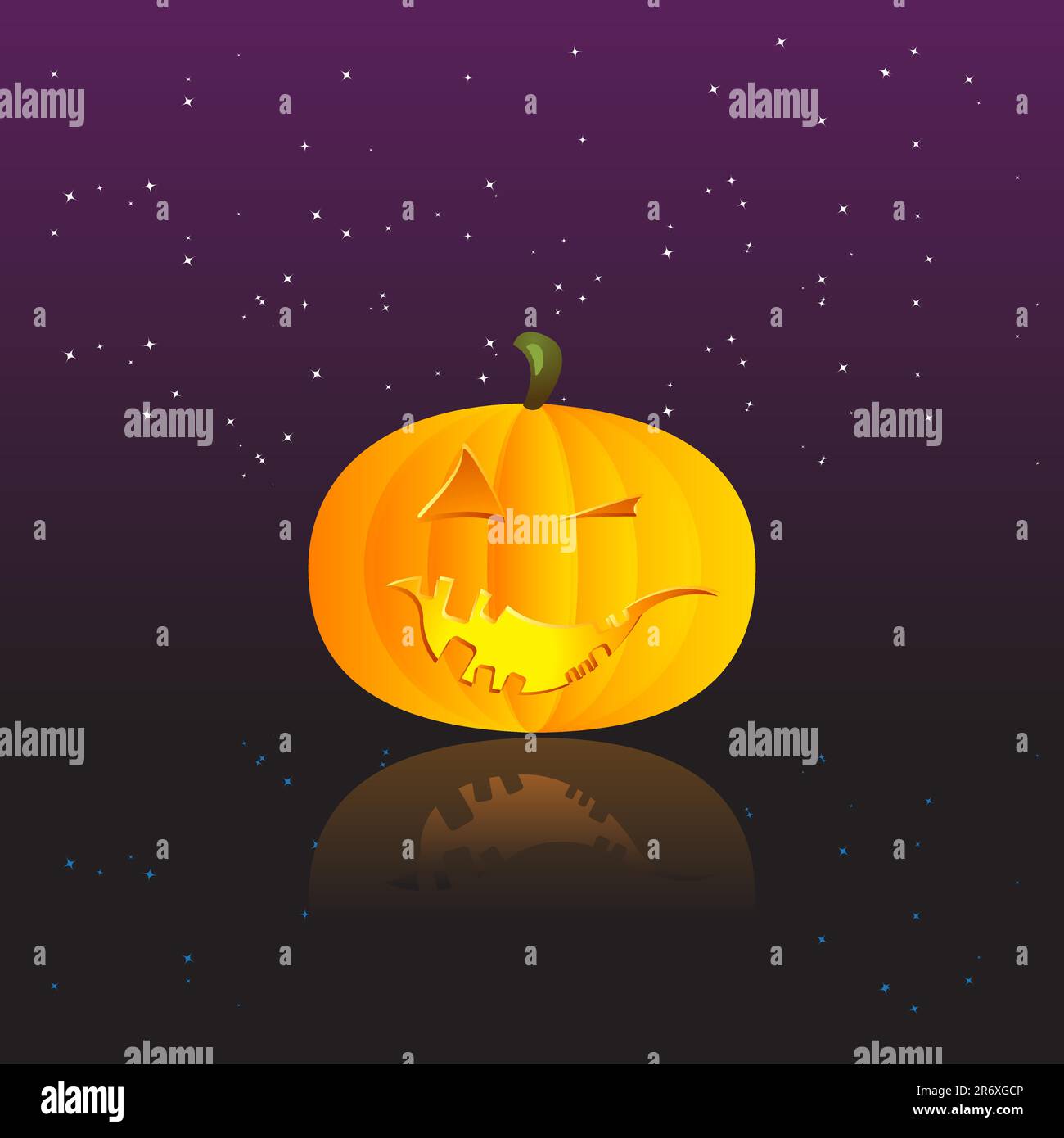 Halloween pumpkin with reflection, vector illustration for your design ...