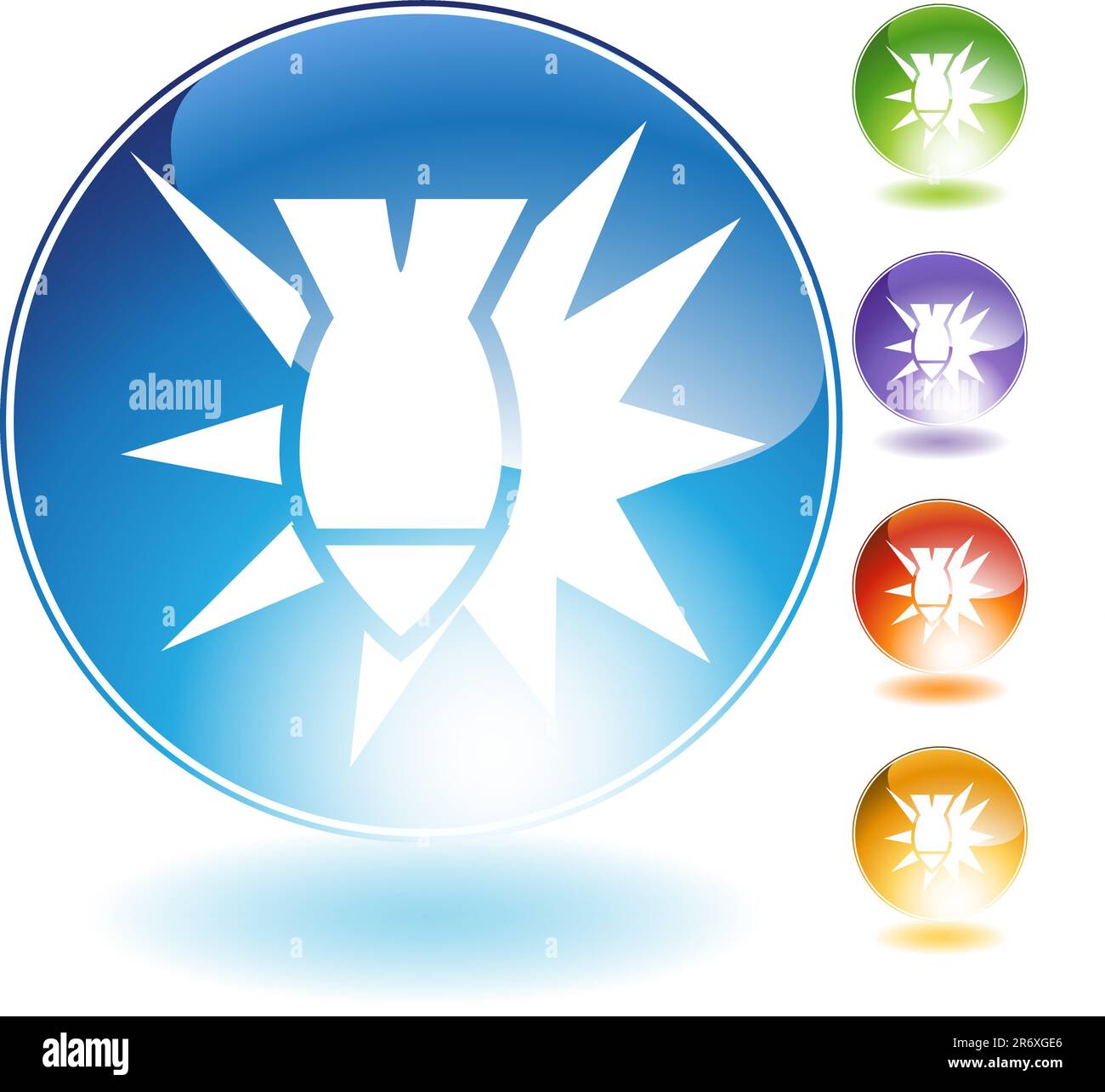 Bomb crystal icon isolated on a white background Stock Vector Image ...