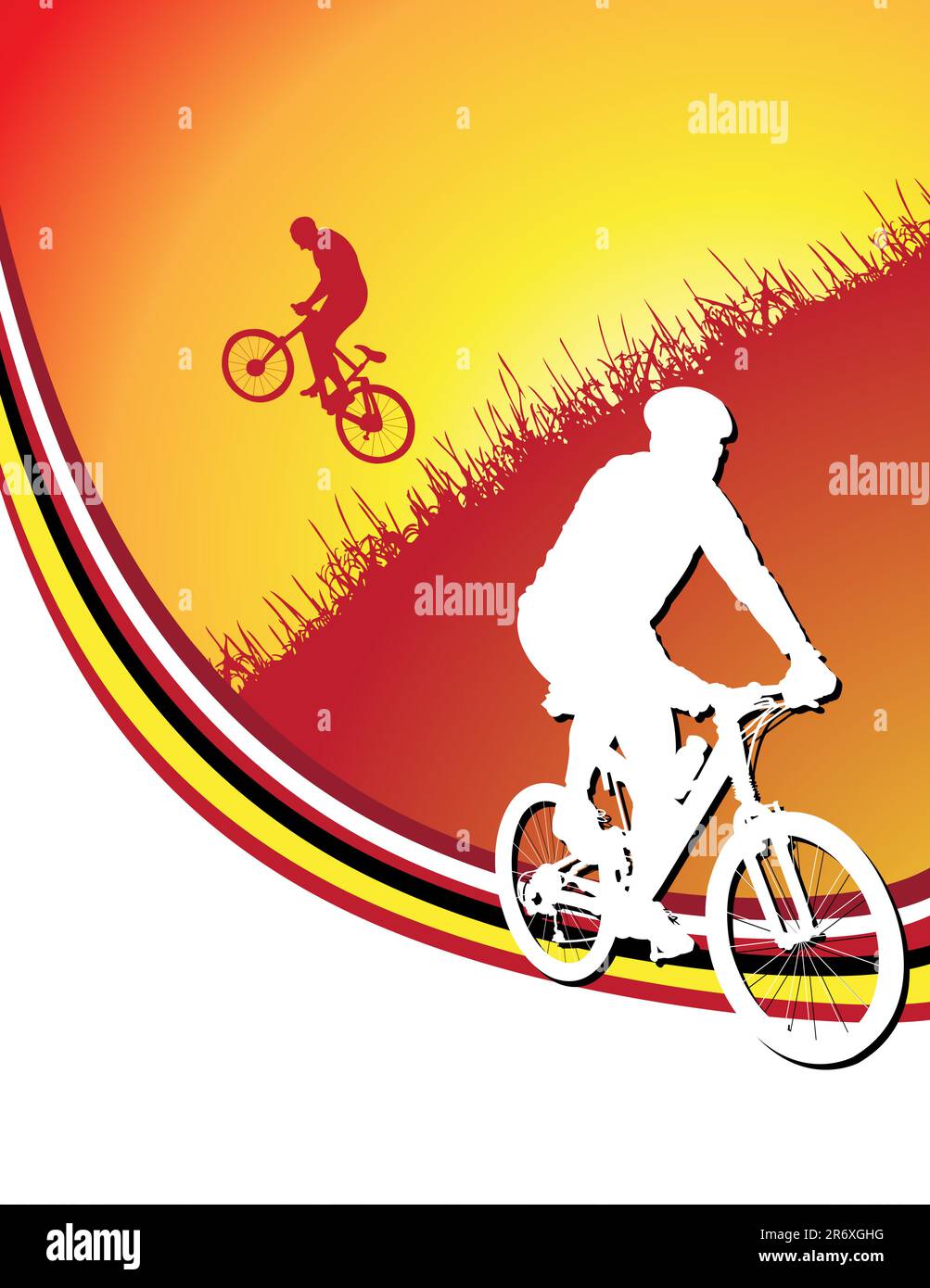 Bicycle frame, sunset, vector illustration Stock Vector Image & Art - Alamy