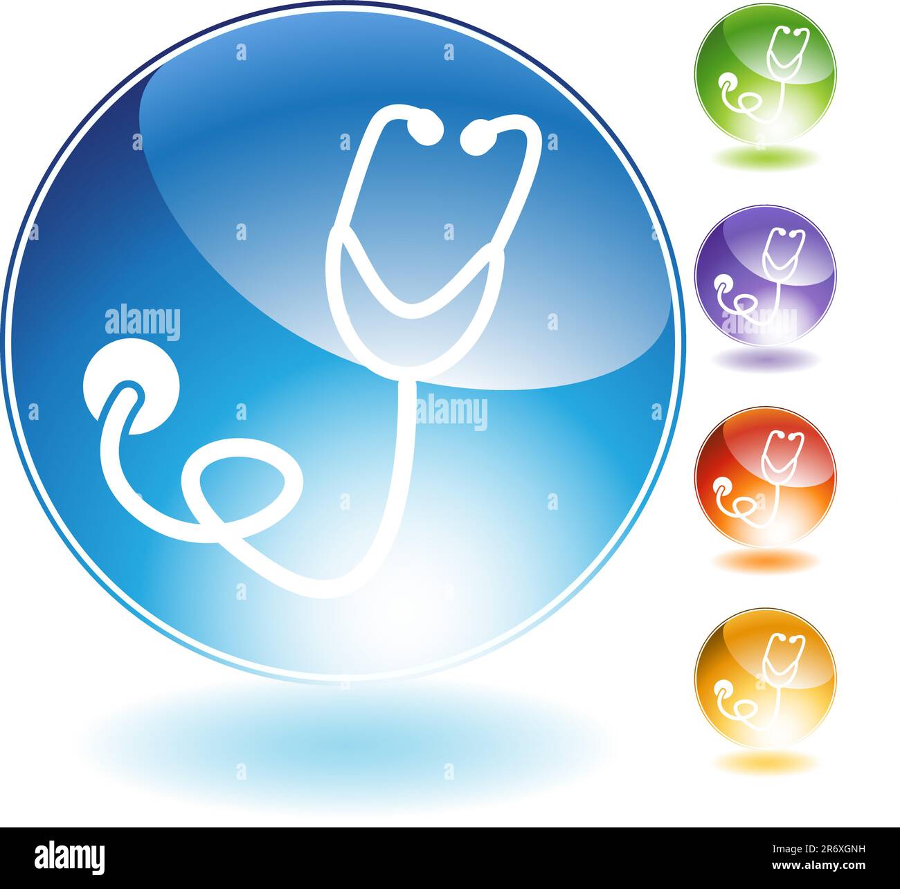 Red color stethoscope Stock Vector Images - Alamy