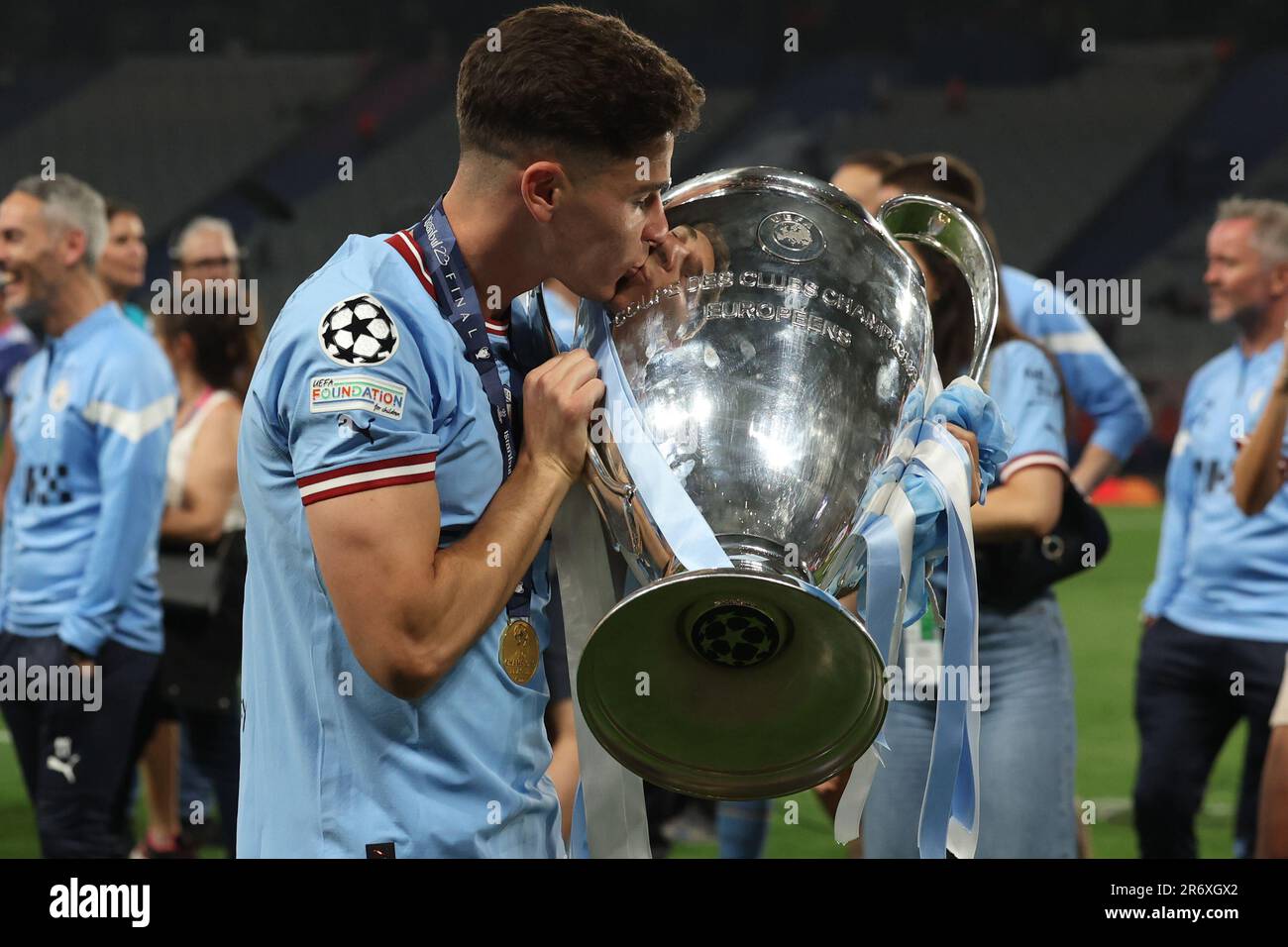 Julian alvarez champions league trophy hi-res stock photography and ...