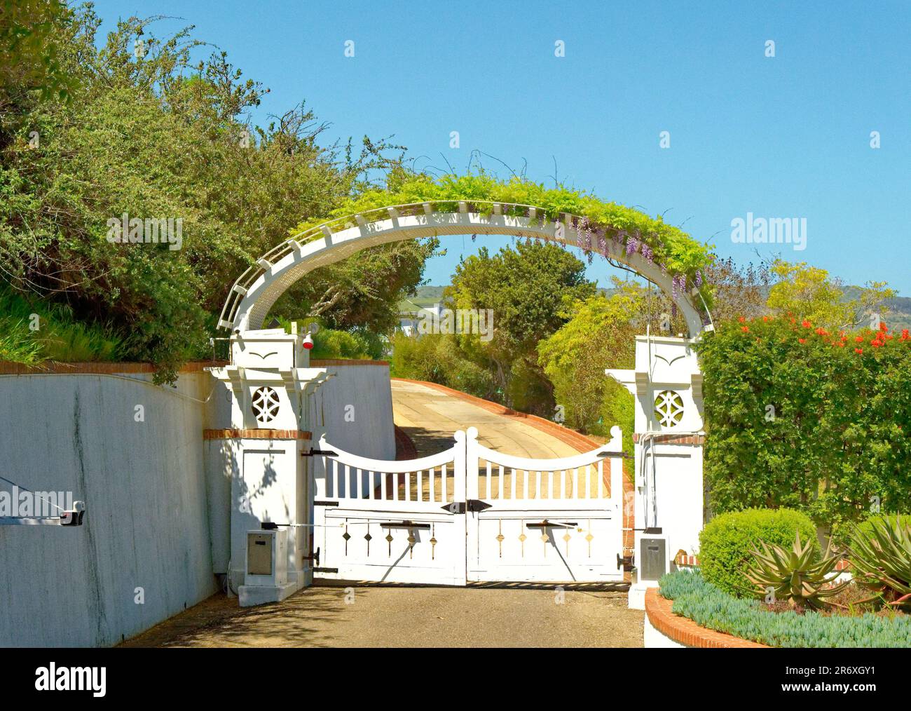 Gate to Wrigley Mansion on Catalina Island Stock Photo - Alamy