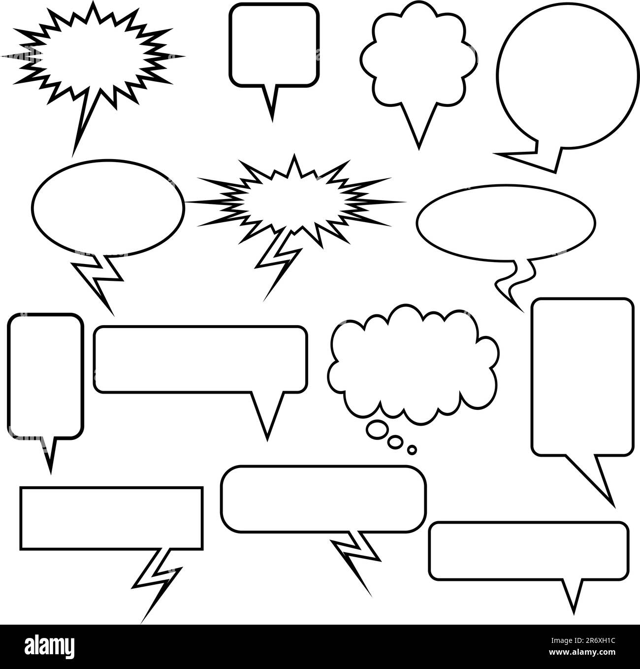 Set of multiple chat icons - black and white Stock Vector Image & Art - Alamy