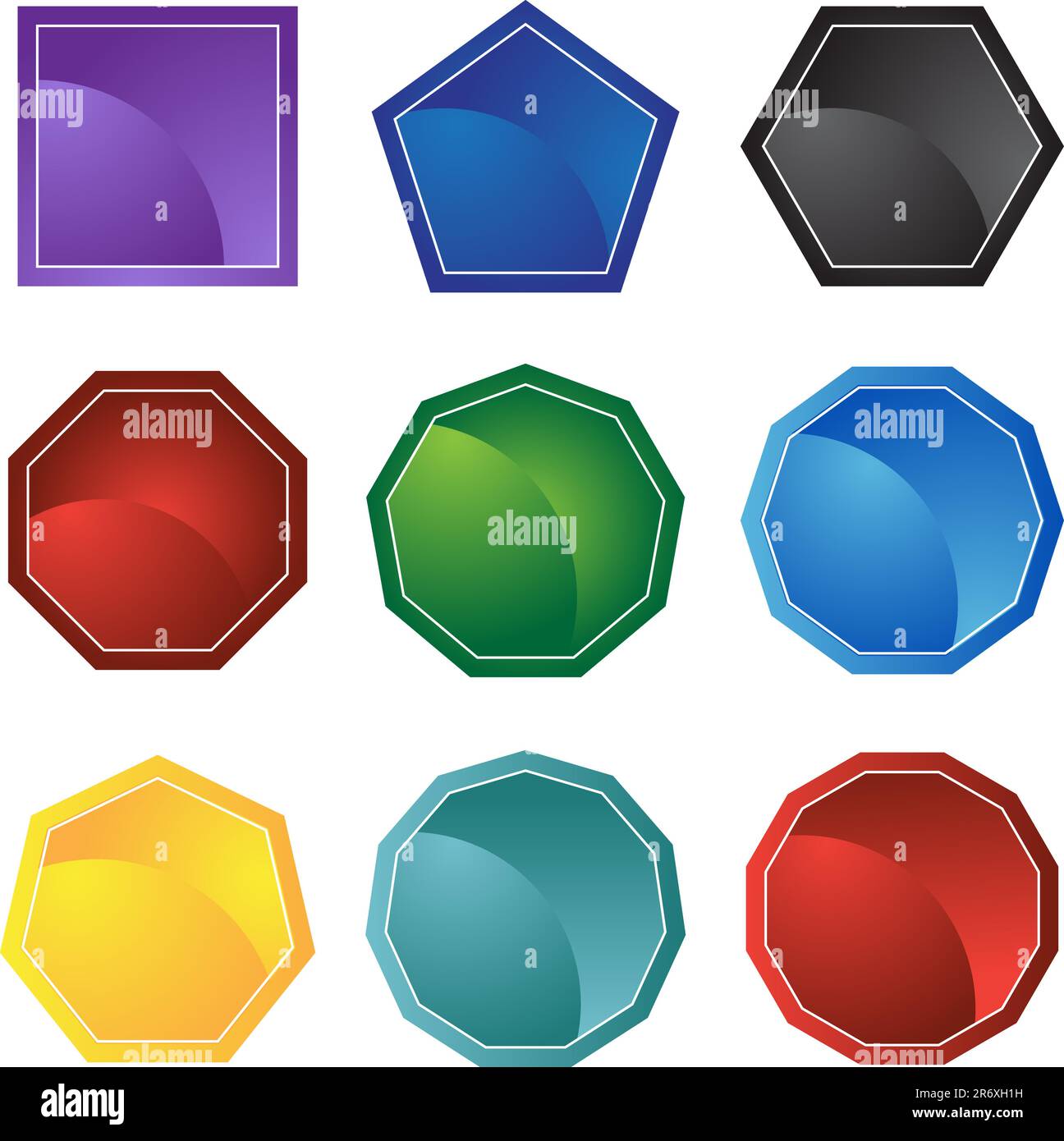 Set of 9 blank icons in different shapes Stock Vector Image & Art - Alamy