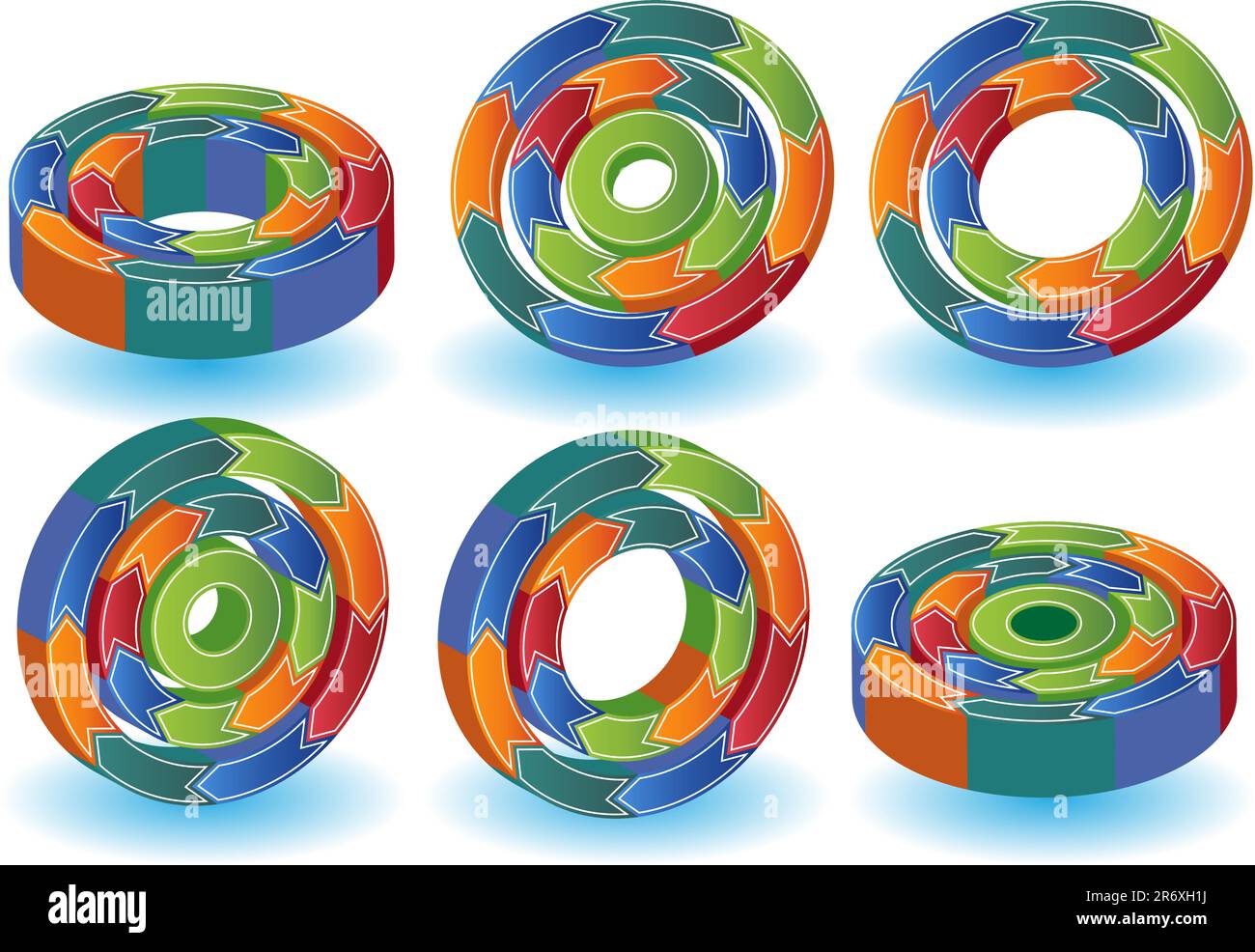 Set of 6 process diagrams in 3D Stock Vector Image & Art - Alamy