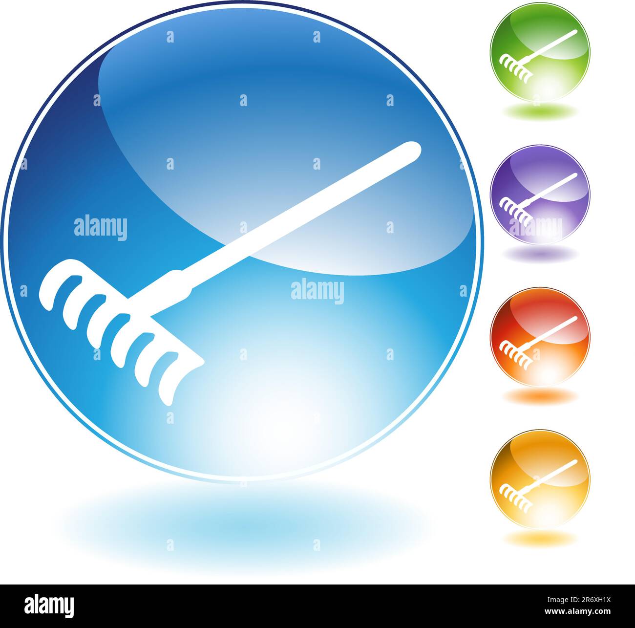 Garden rake on white Stock Vector Images - Alamy