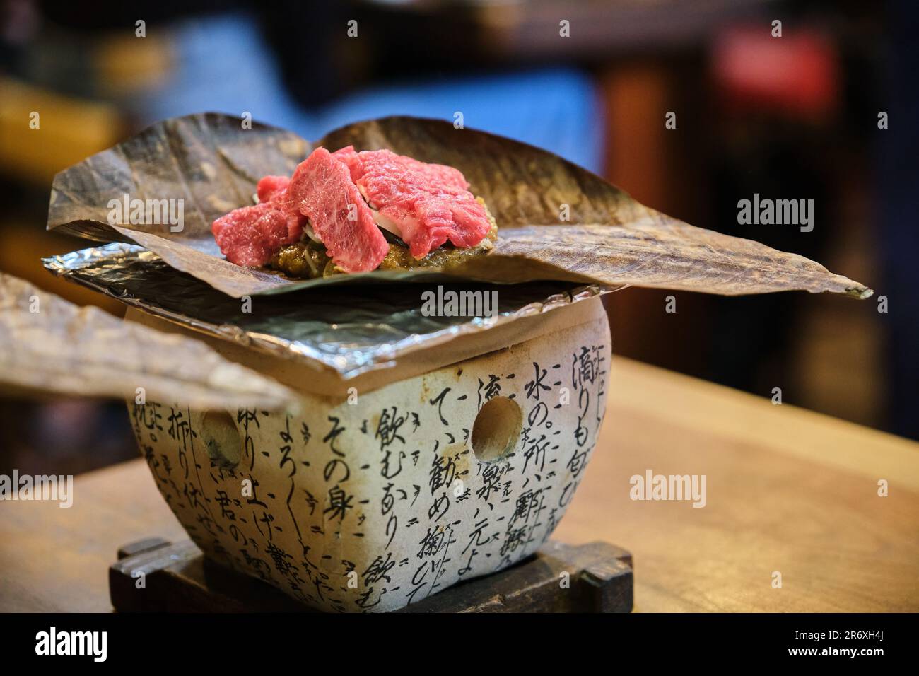 Hoba Miso with Beef traditional food at Takayama, Hida, Gifu, Japan ...