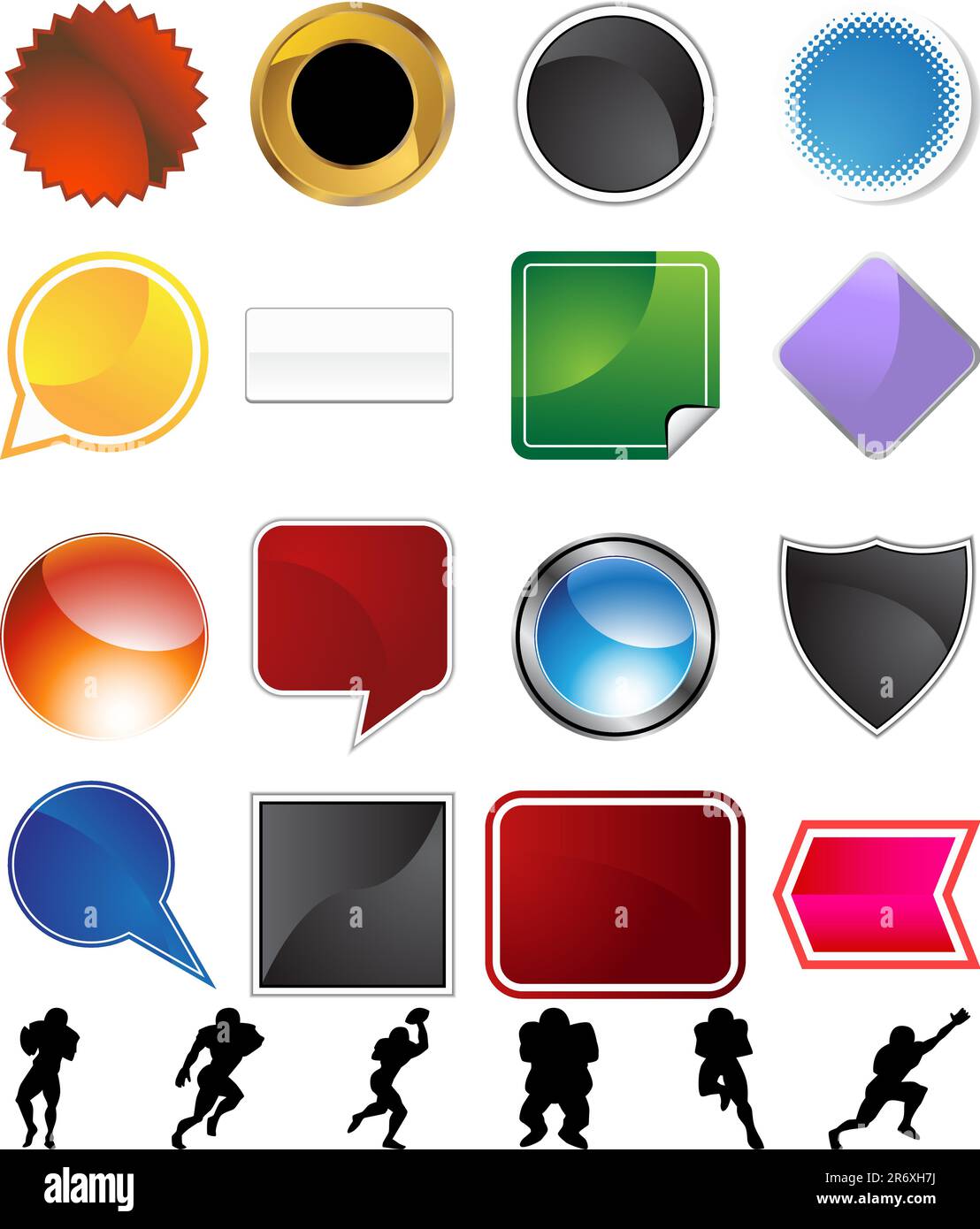 Football variety set isolated on a white background Stock Vector Image ...