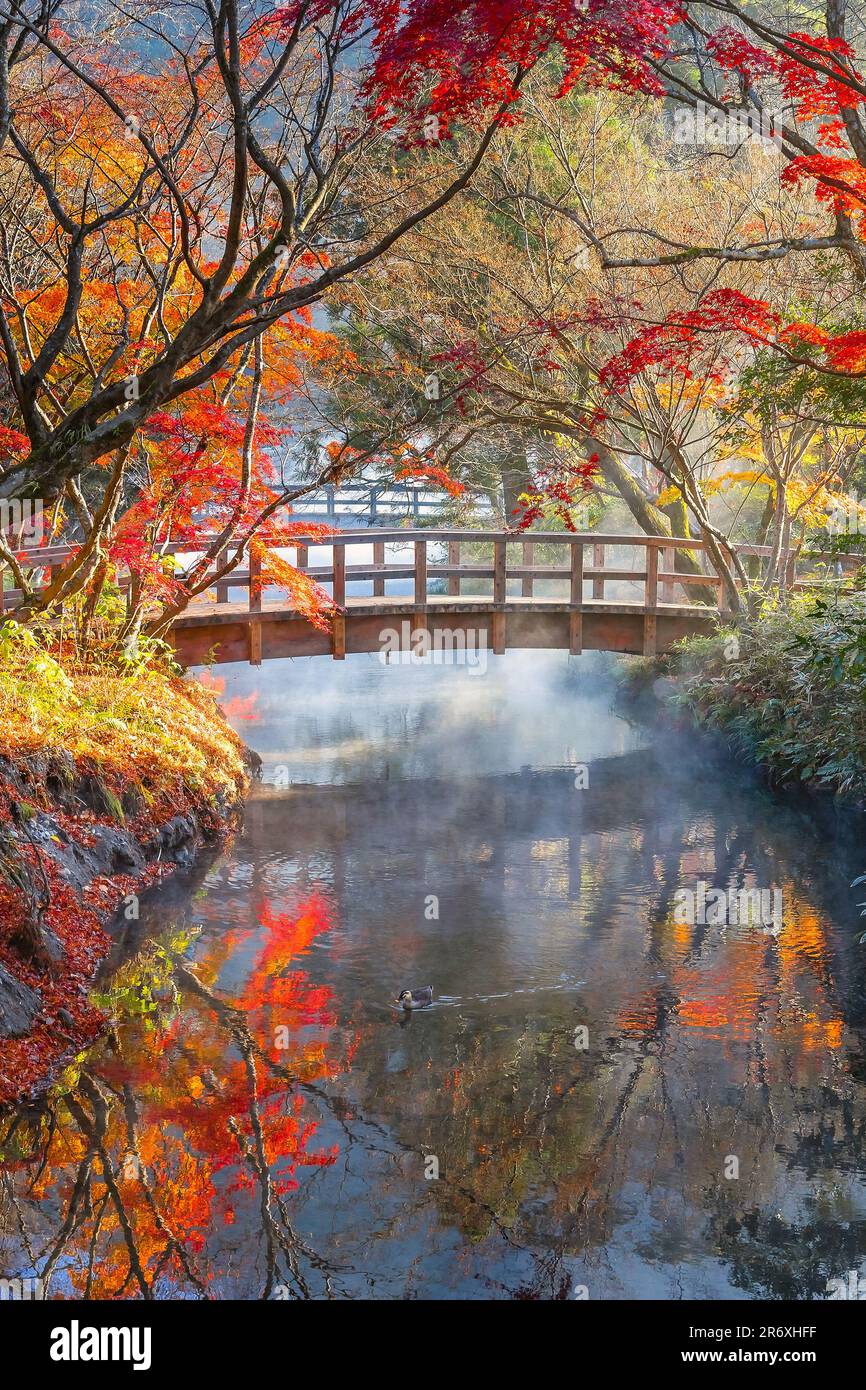 Autumn Scenery in a Park in the Famous Yufuin Resort Town Stock Photo ...